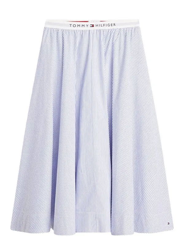 Tommy Hilfiger A-line Skirt With Logo - Blue