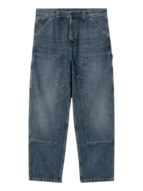 Carhartt Work In Progress Double Knee Cotton Trousers - Blue