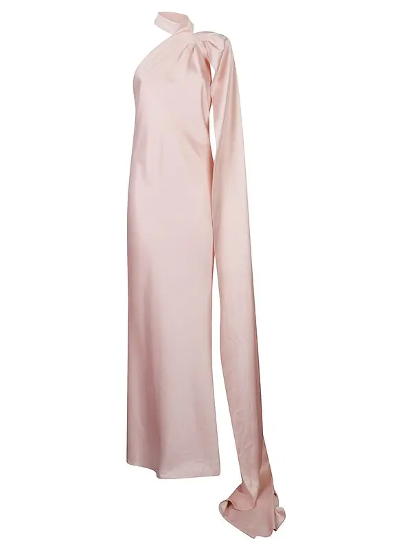 ACTUALEE Long Dress With Train - Pink