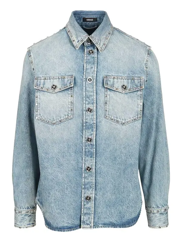 Versace Cotton Denim Shirt - Blue