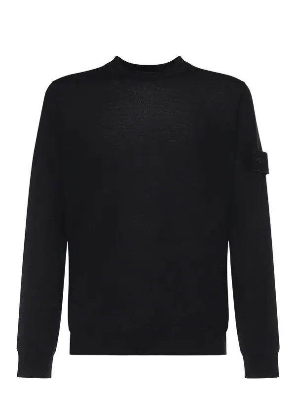 Stone Island Cotton Crewneck Sweater - Black