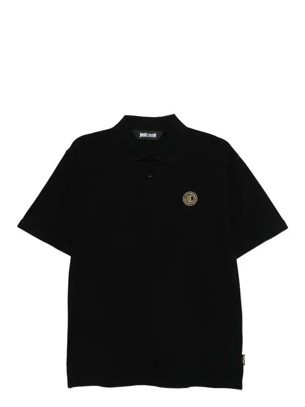 Just Cavalli Polo Shirt With Logo - Black