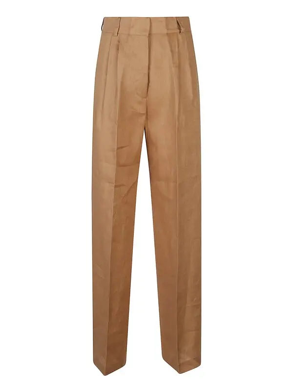 ACTUALEE Linen Trousers - Beige