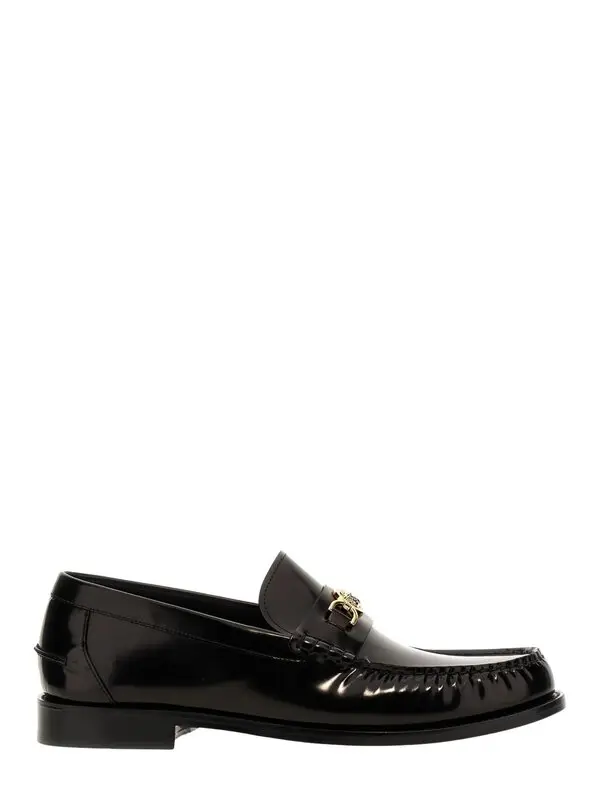 Versace Leather Moccasin - Black