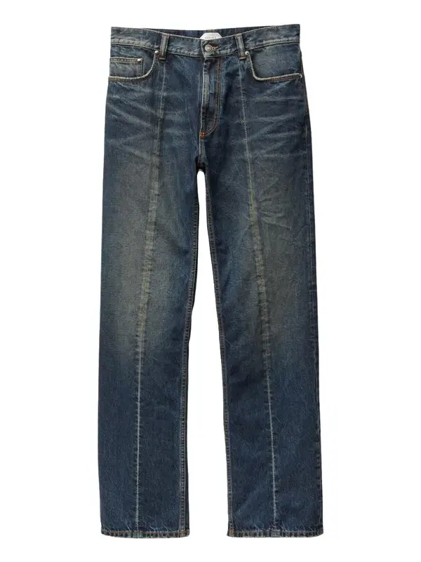 Versace Straight Leg Distressed Jeans - Blue