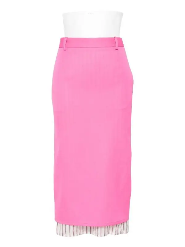 Attico Wool Midi Skirt - Pink