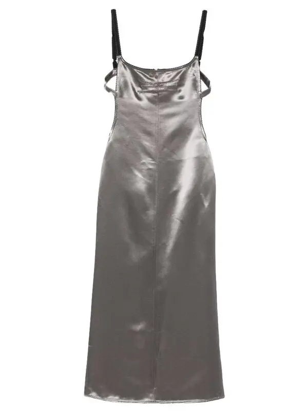 Attico Satin Midi Dress - Grey