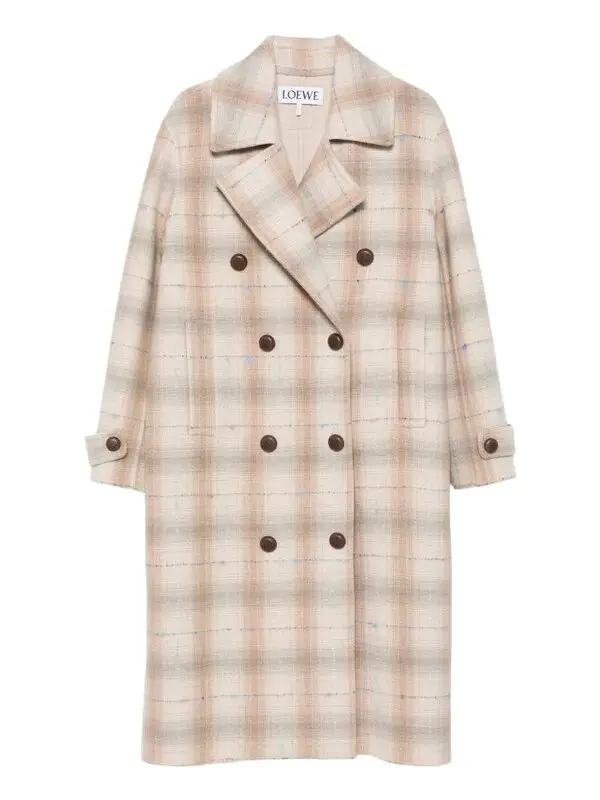 Loewe Wool And Cashmere Double-breasted Coat - Beige