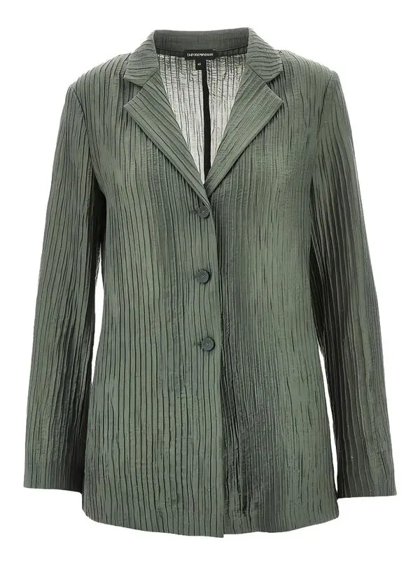 Emporio Armani Single-breasted Blazer Jacket - Green
