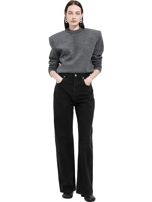 Bottega Veneta Faded Wide Leg Jeans - Black