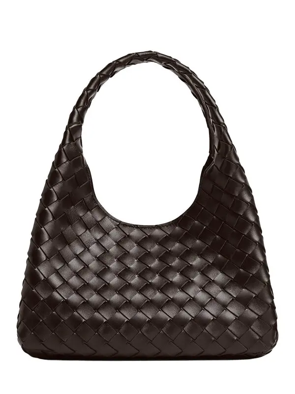 BOTTEGA  VENETA Small Campana Intrecciato Shoulder Bag - Fondant