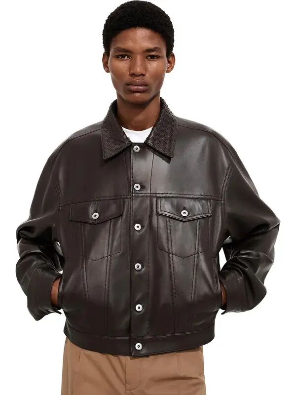 Bottega Veneta Leather Jacket - Dark Carrubo