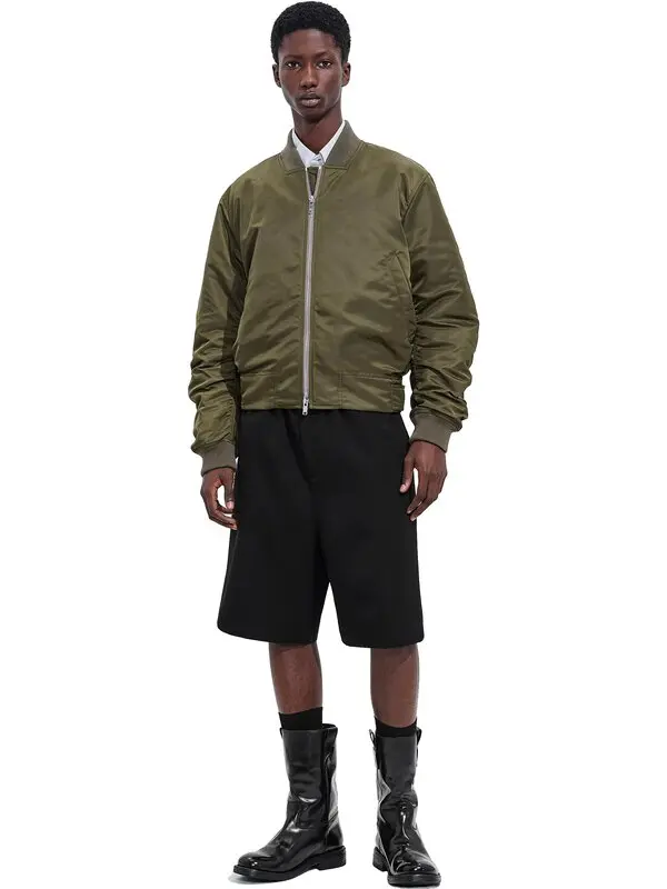 Bottega Veneta Padded Nylon Bomber Jacket - Shrub