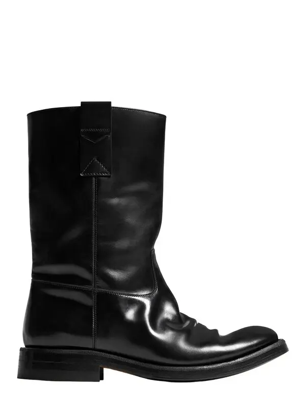 Bottega Veneta Washed Leather Rob Boot - Black