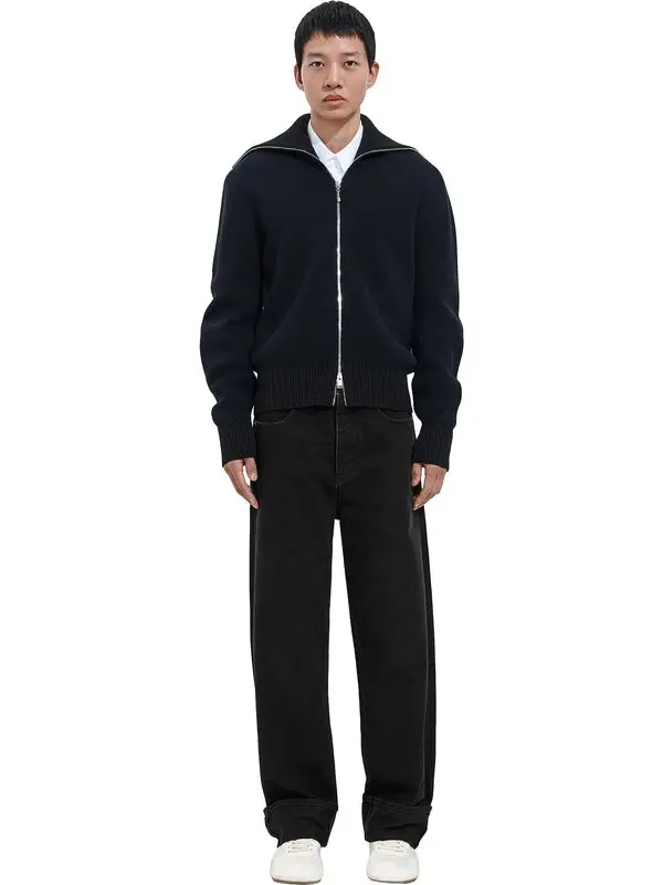 Bottega Veneta Faded Turned-up Jeans - Black