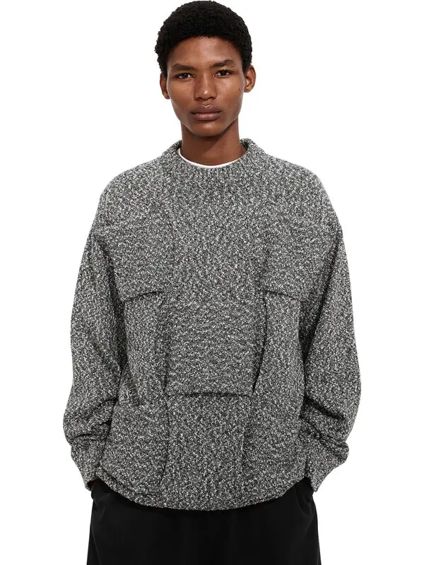 Bottega Veneta Cotton Intrecciato Sweater - Chalk/double Black