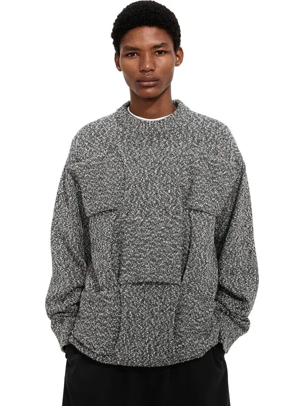 Bottega Veneta Cotton Intrecciato Sweater - Chalk/double Black
