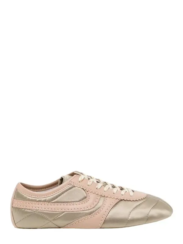 Dries Van Noten Leather Trimmed Sneakers - Grey