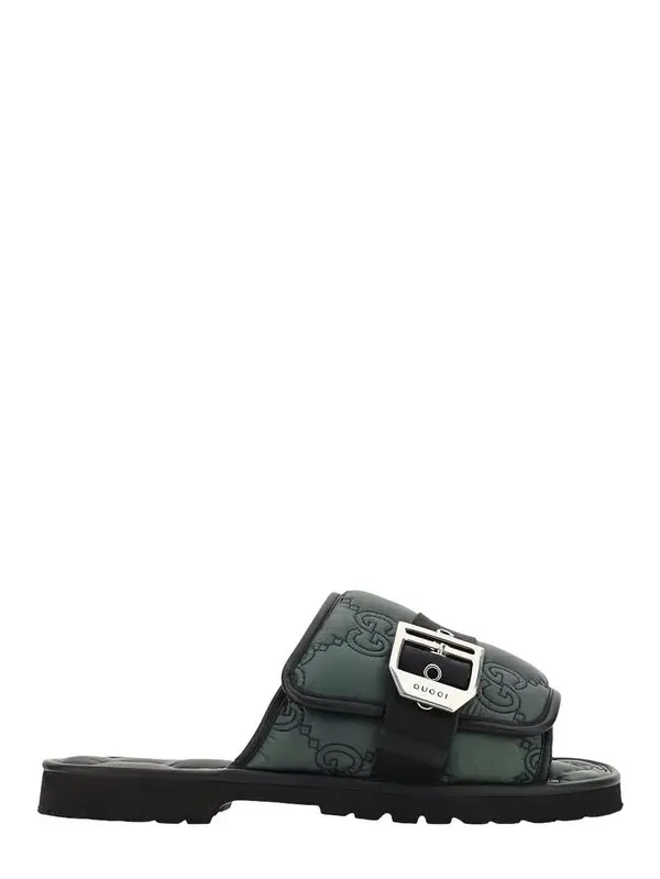Gucci Gg Slide Sandal - Green