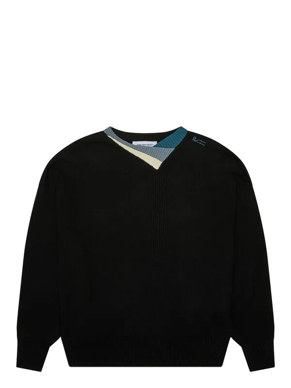 KIKO KOSTADINOV Vig Multi Collar Jumper 'collar /cream/pine - Black