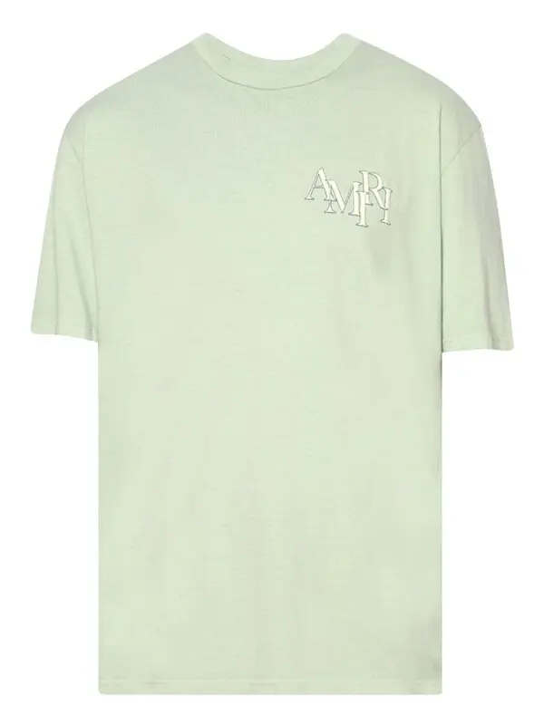 Amiri Staggered Logo Tee - Green