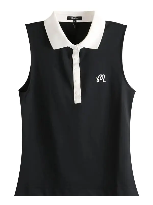 MALBON Claudia Sleeveless Polo - Black
