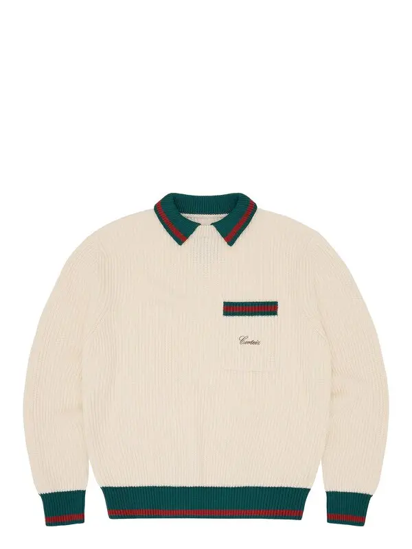 CORTEIZ Gianni Knit Polo Sweater - Cream