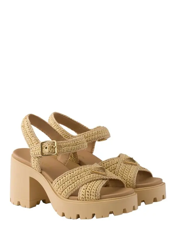 Prada Crochet Sandals - Neutral