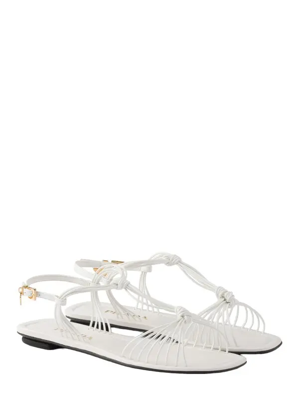 Prada Patent Leather Sandals - White