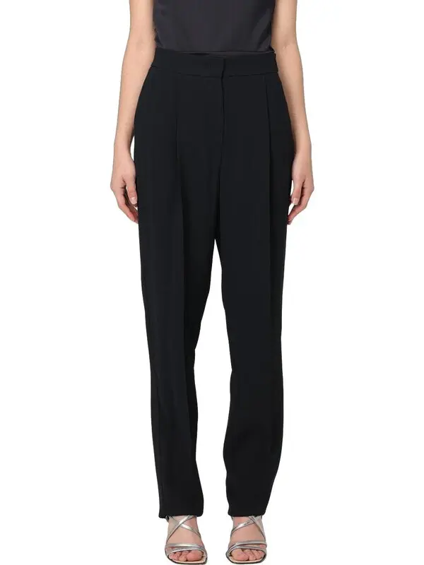 Emporio Armani Viscose Blend Pants - Black