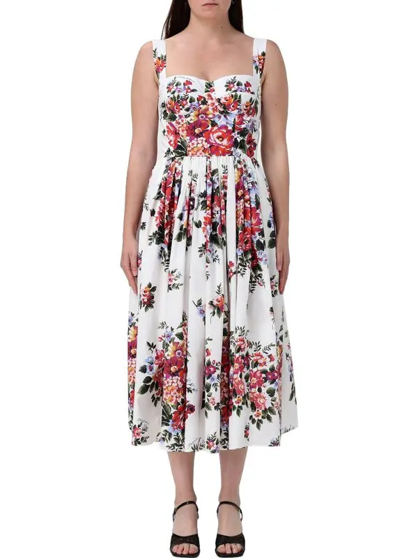 Dolce & Gabbana Floral Print Dress - White