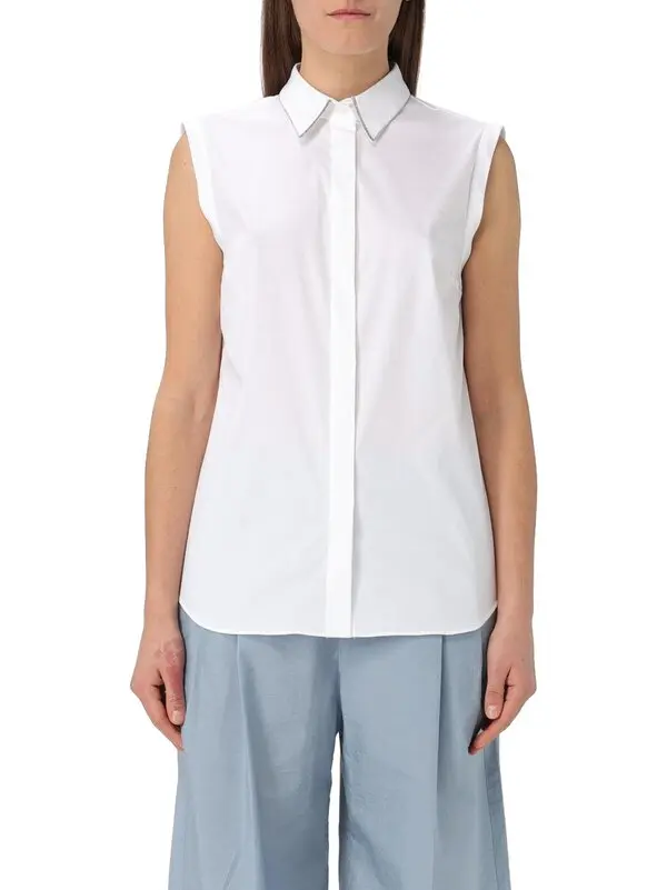 Brunello Cucinelli Sleeveless Shirt - White