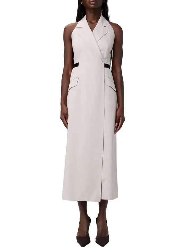 Max Mara Halter Neck Midi Dress - Beige