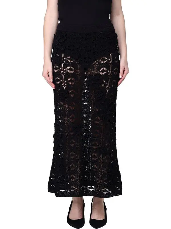 Pinko Crochet Maxi Skirt - Black