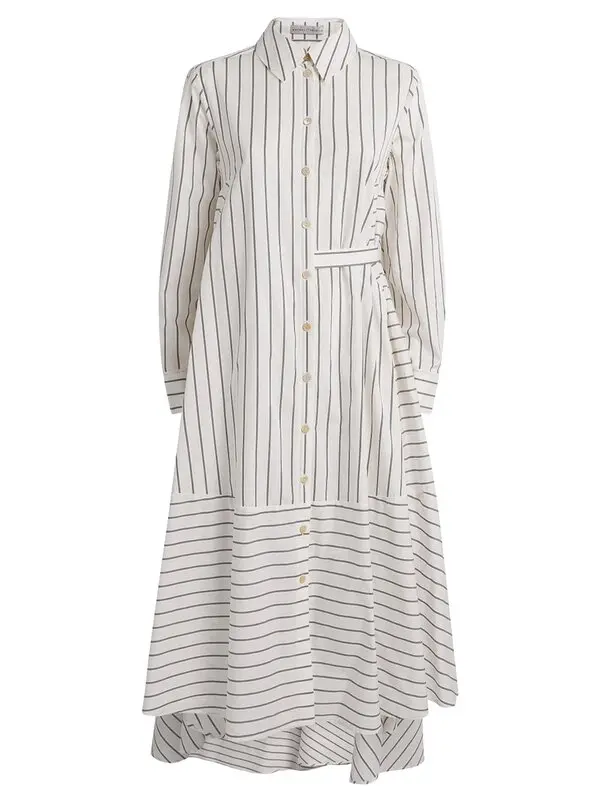 Palmer//harding Cotton Stripe Prosperity Midi Dress - White