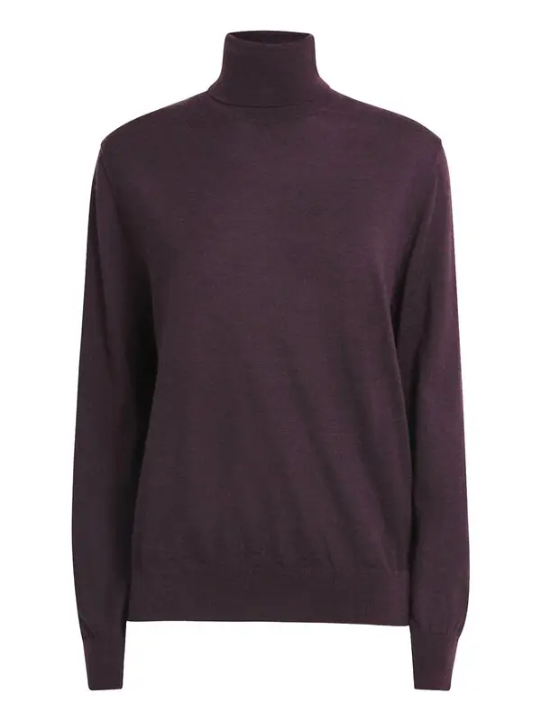 Brioni Cashmere-silk Rollneck Sweater - Purple