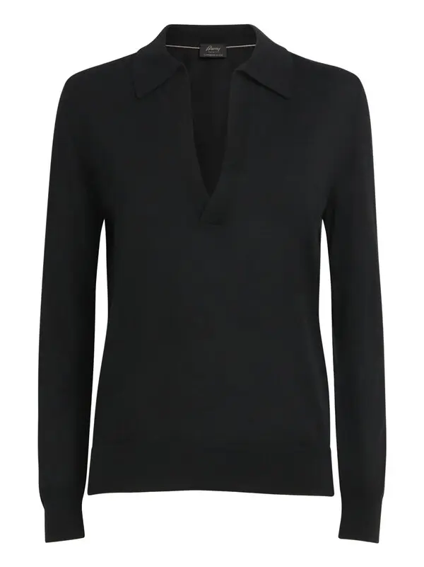 Brioni Cashmere-silk V-neck Sweater - Black