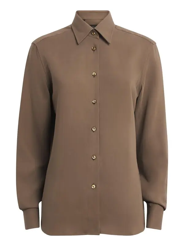 Brioni Silk Button-up Shirt - Brown