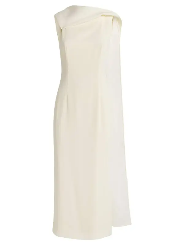 Roland Mouret Satin Crepe Sash Midi Dress - Yellow