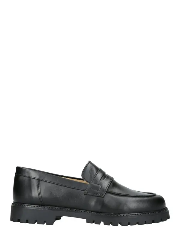 PAPOUELLI Leather Maximus Loafers - Black