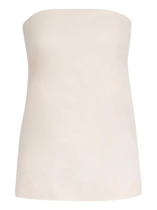 ST. AGNI Organic Cotton-linen Strapless Top - Ivory
