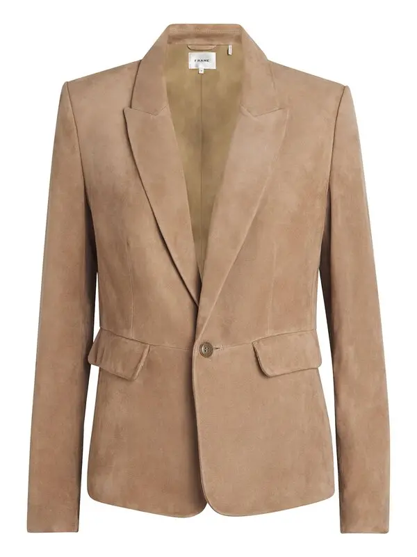 FRAME Sleek Suede Blazer - Brown