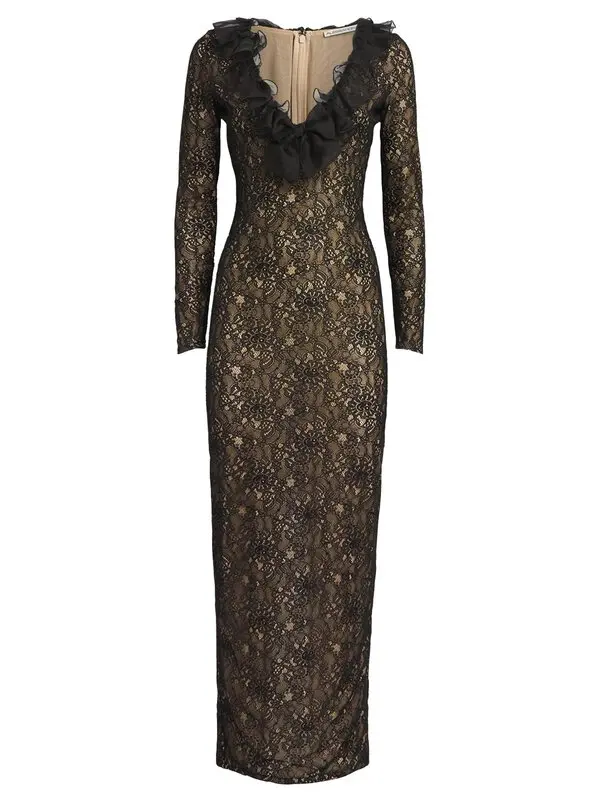 Alessandra Rich Stretch-lace Maxi Dress - Black