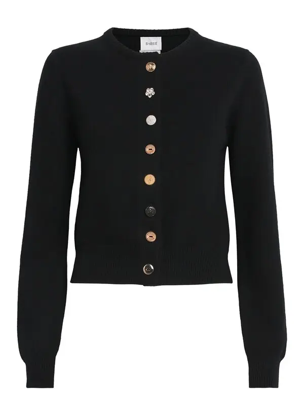 BARRIE Cotton-cashmere Cardigan - Black