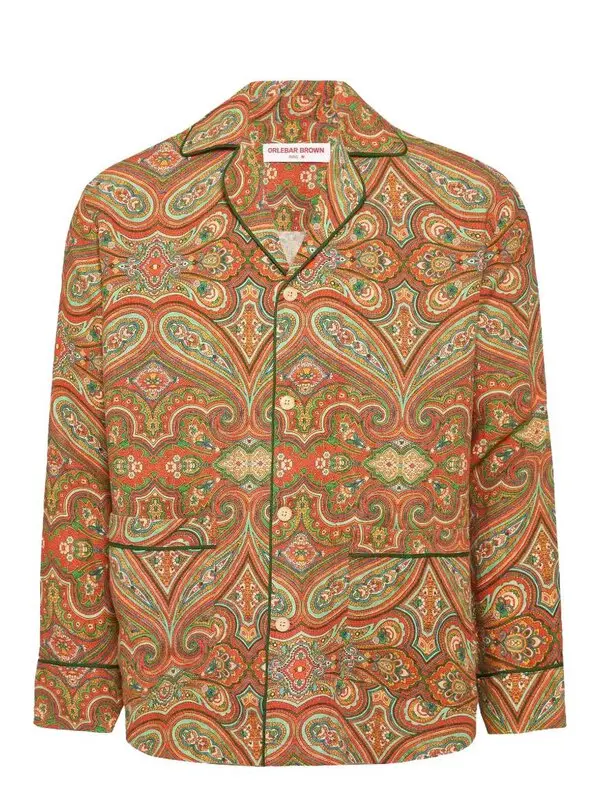 Orlebar Brown Murray Paisley Shirt - Orange