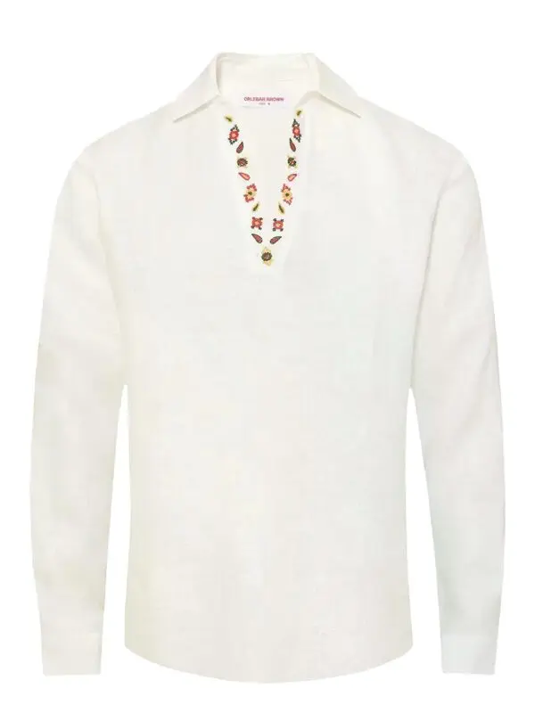Orlebar Brown Ridley Embroidery Shirt - Neutrals