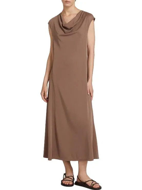 MM BY MAX MARA Vetusta Cowl Neck Sleeveless Dress - Hazelnut Brown