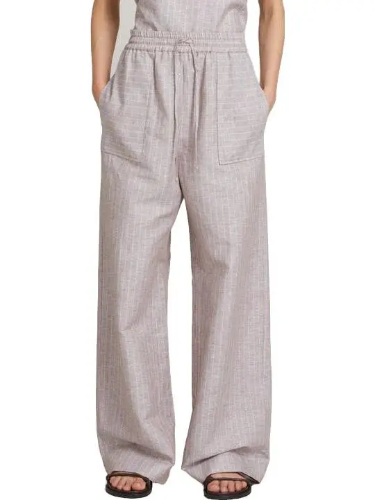 MM BY MAX MARA Fauna Linen Blend Wide Leg Pants - Hazelnut Brown