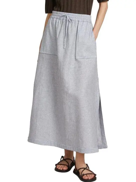 MM BY MAX MARA Sumero Stripe Linen Blend Skirt - Sky Blue