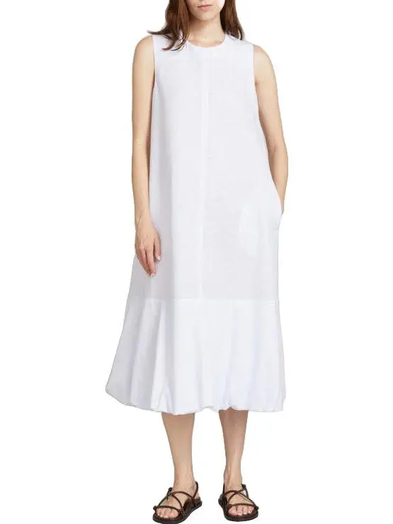 MM BY MAX MARA Sorriso Sleeveless Linen Blend Dress - Optical White